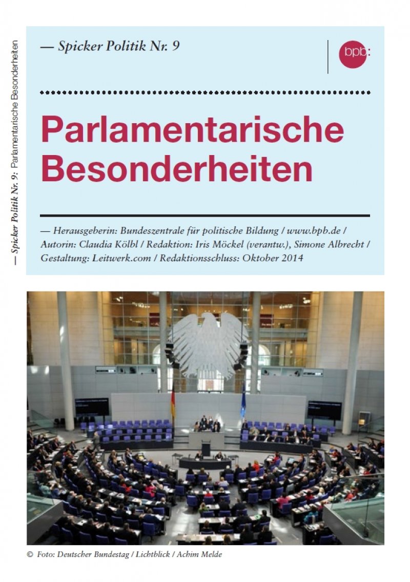 Parlamentarische Besonderheiten | bpb.de