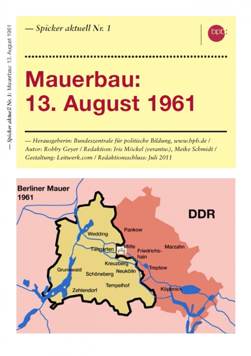 Mauerbau: 13. August 1961 | bpb.de
