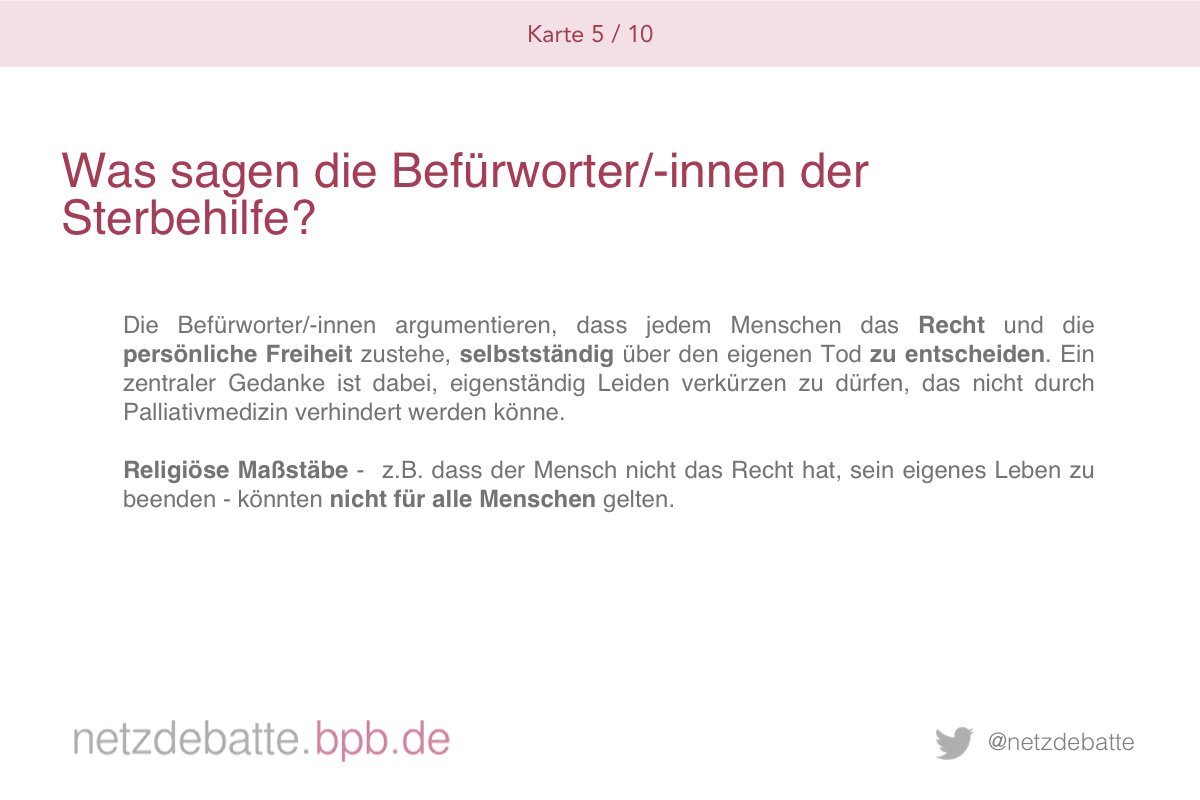 Faktenkarten Sterbehilfe | bpb.de