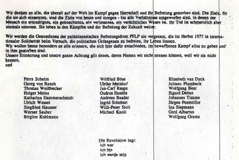 Das Ende der RAF | Die Geschichte der RAF | bpb.de