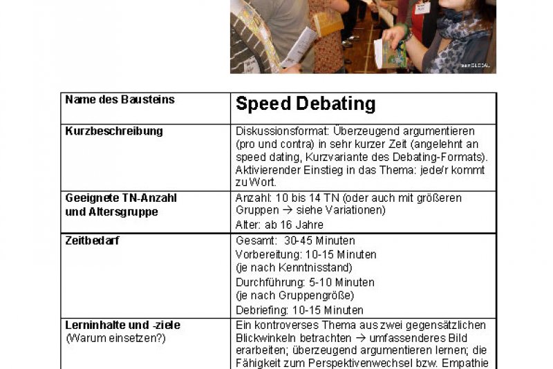 Speed Debating | bpb.de