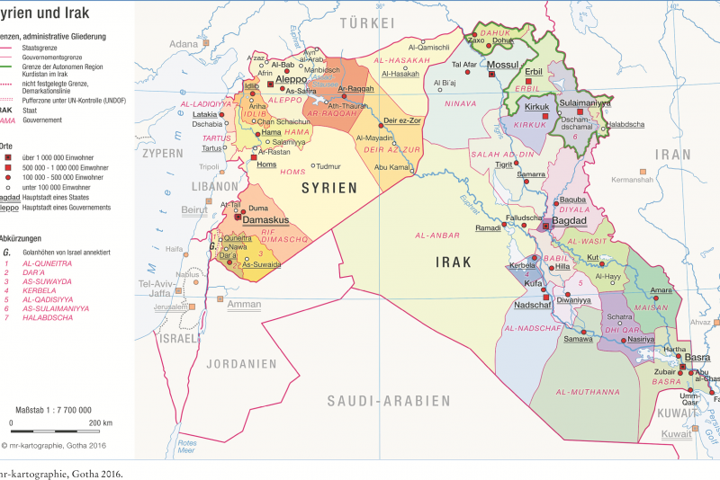 Karte: Syrien und Irak | Syrien, Irak und Region | bpb.de